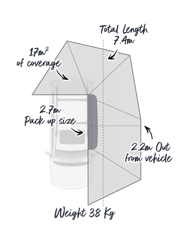 OUTBOUND Shield 6 Freestanding Awning- 270 degree – Supa Peg Australia